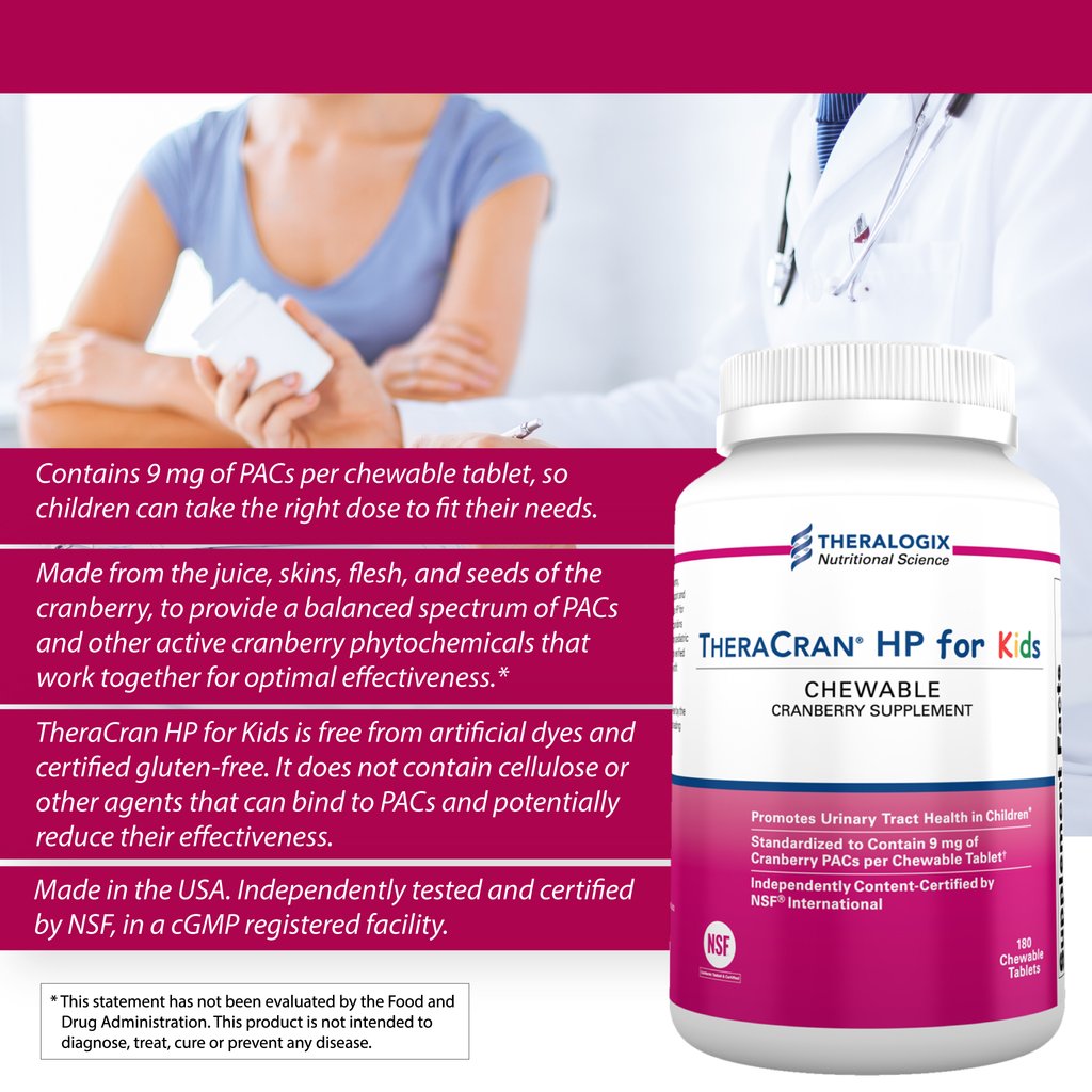 Theralogix TheraCran HP for Kids (180 Chewable tablet) | Skincare ...
